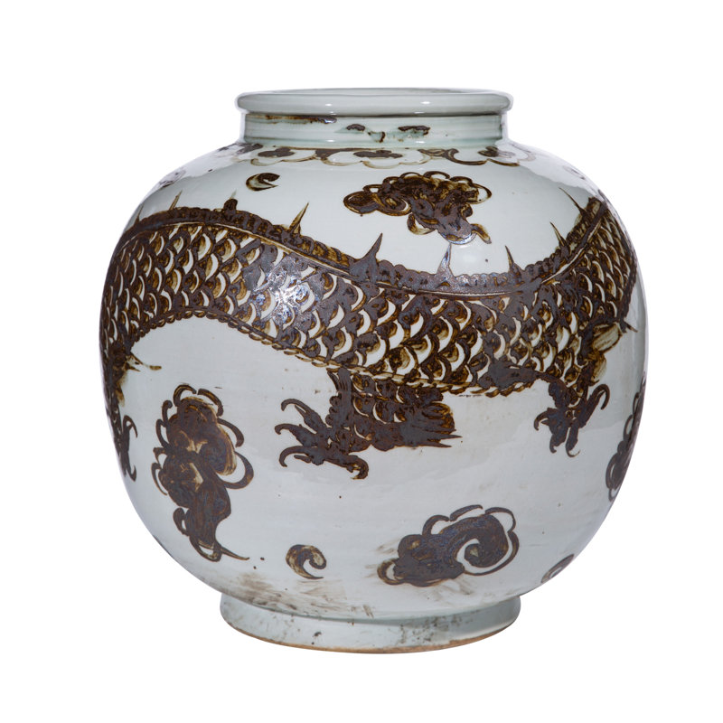 Legend of Asia Brown/White 15" Indoor / Outdoor Porcelain Table Vase ...