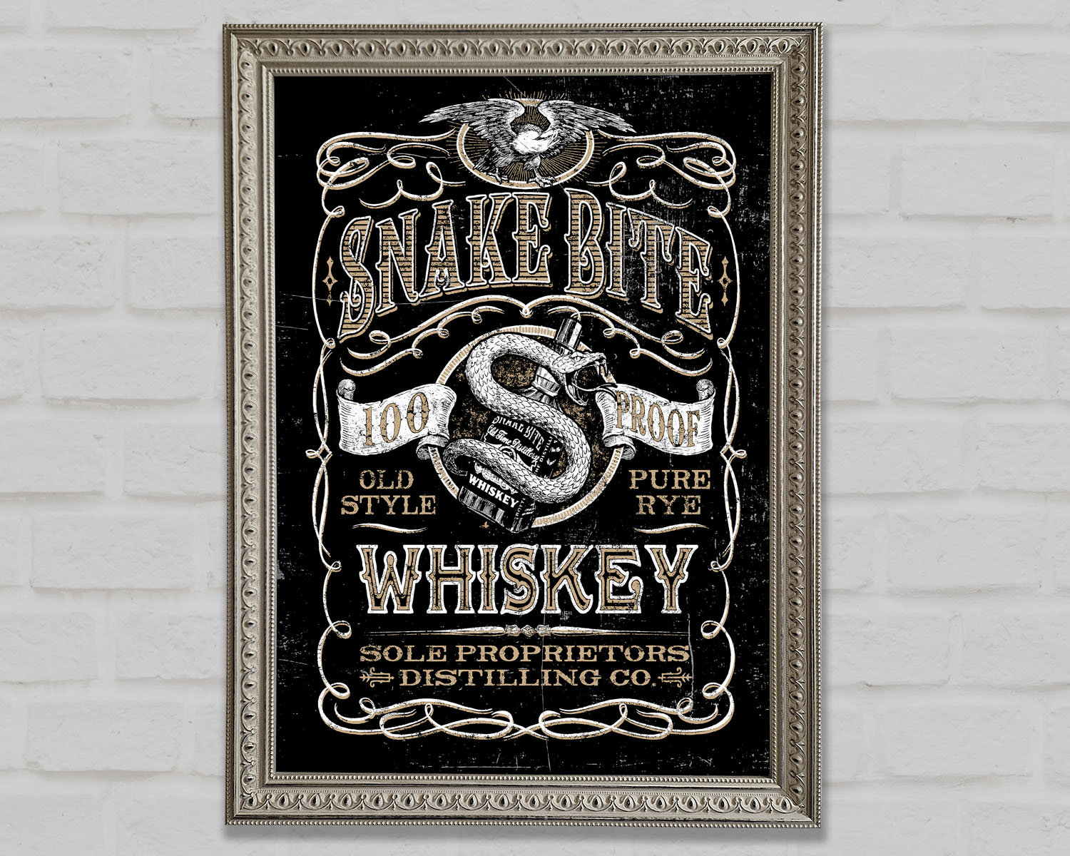 Happy Larry Snake Bite Whiskey Framed Print | Wayfair.co.uk