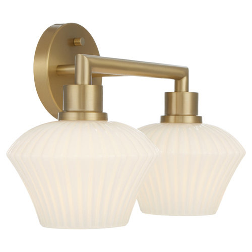 2 Light Antique Brass Bathroom Vanity Lighting You'll Love | Wayfair