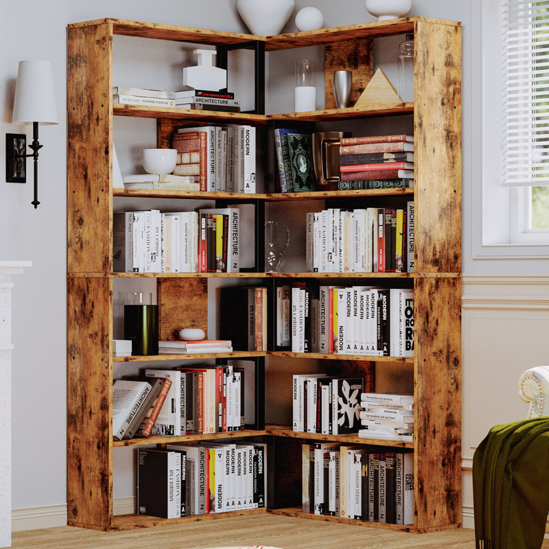 The Twillery Co.® Waville 6-Tier with Corner Etagere Shelf Bookcases ...