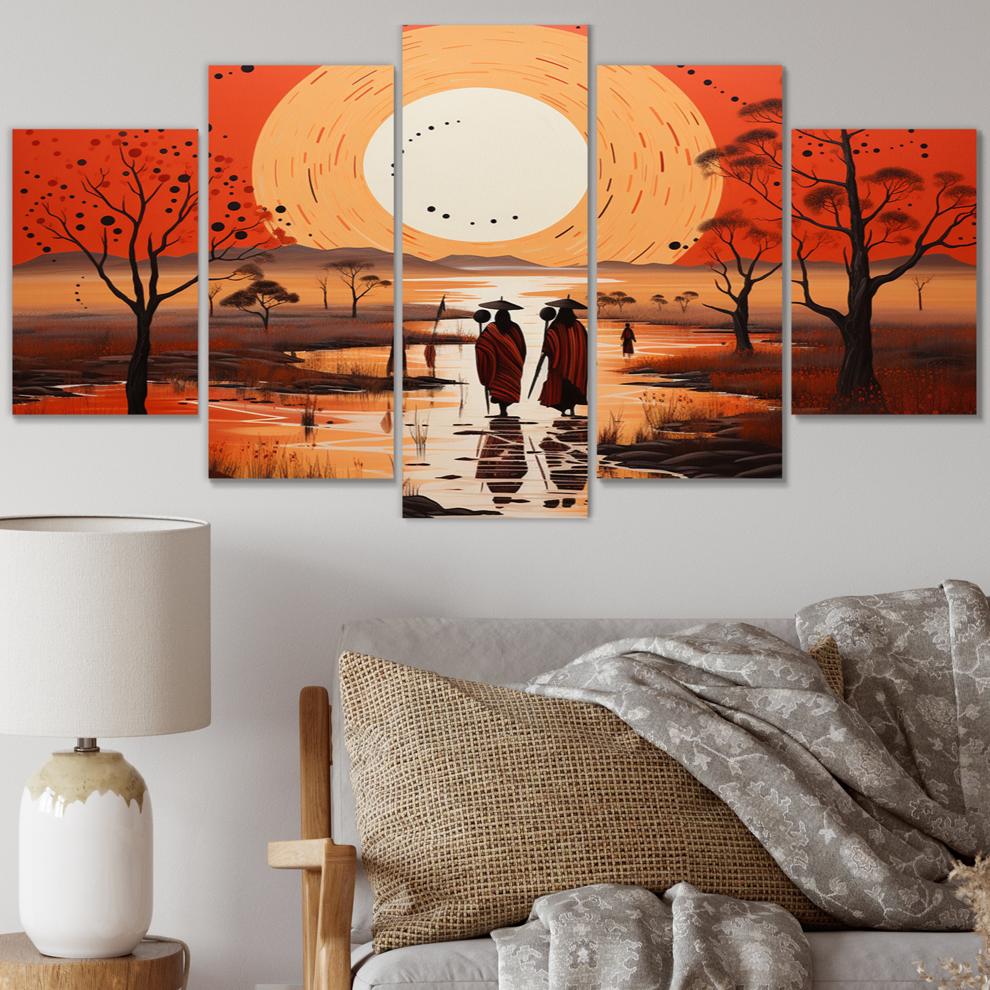 Red Barrel Studio® Western Desert Nomads Pointillism Landscape ...