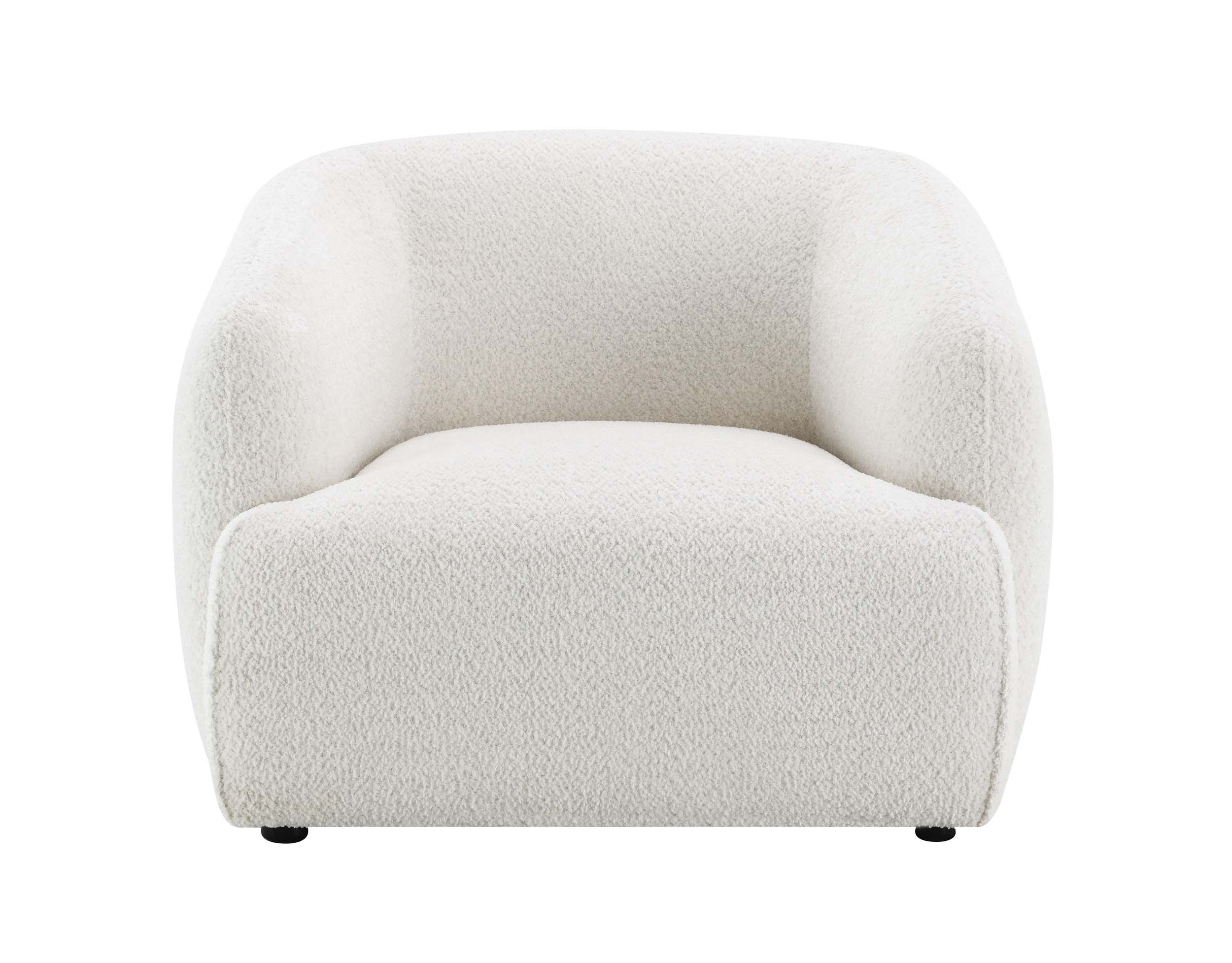Orren Ellis Lucifer White Shimmer Fabric Chair with Comfortable Full ...