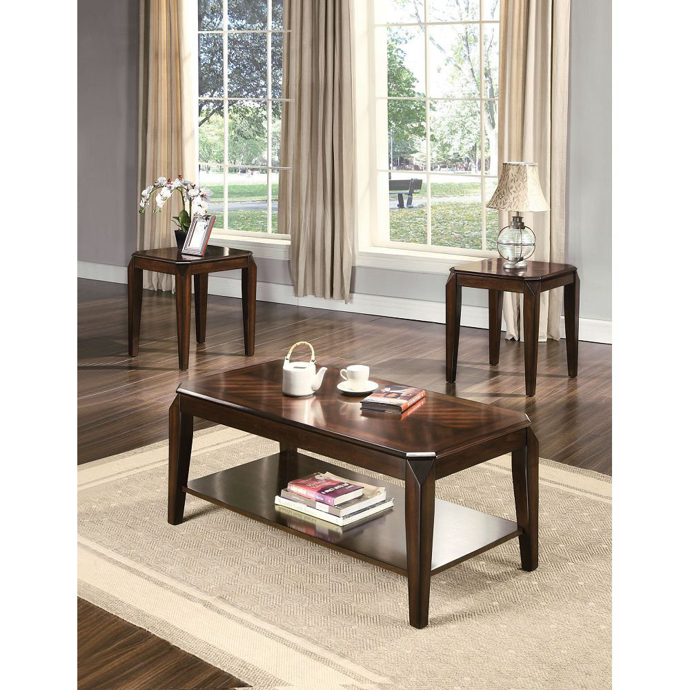 Wildon Home® Bisharo Coffee/End Table Set 3Pc Walnut Living Room End ...