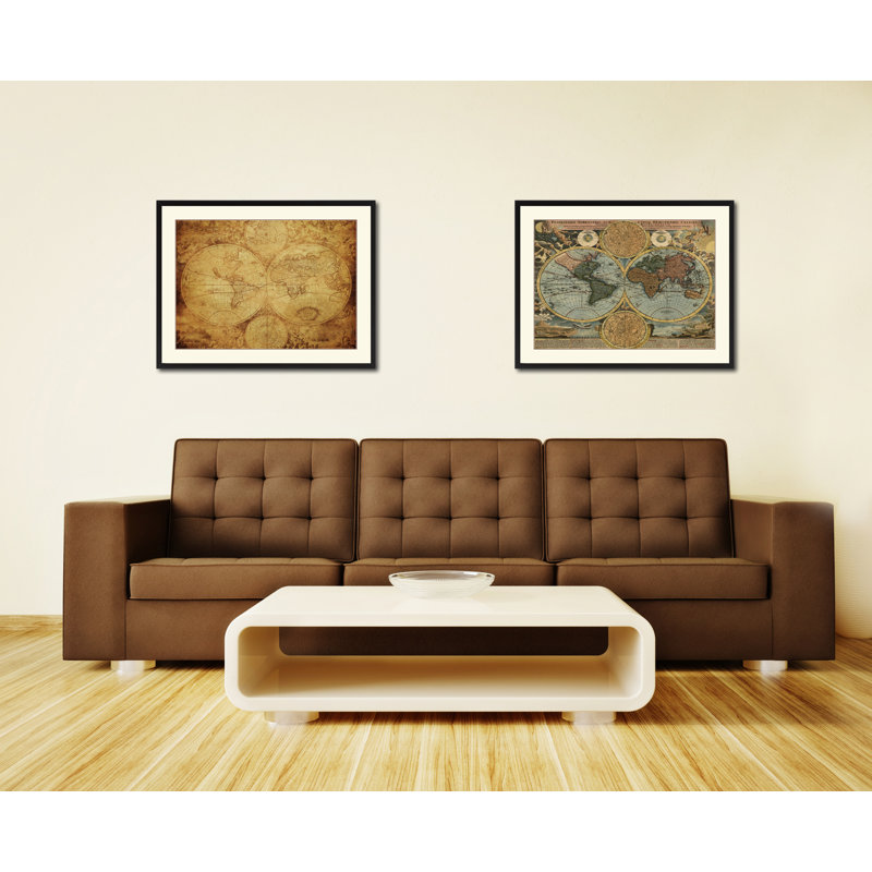 17 Stories The World Circa Vintage Old Map Print On Canvas With Picture ...