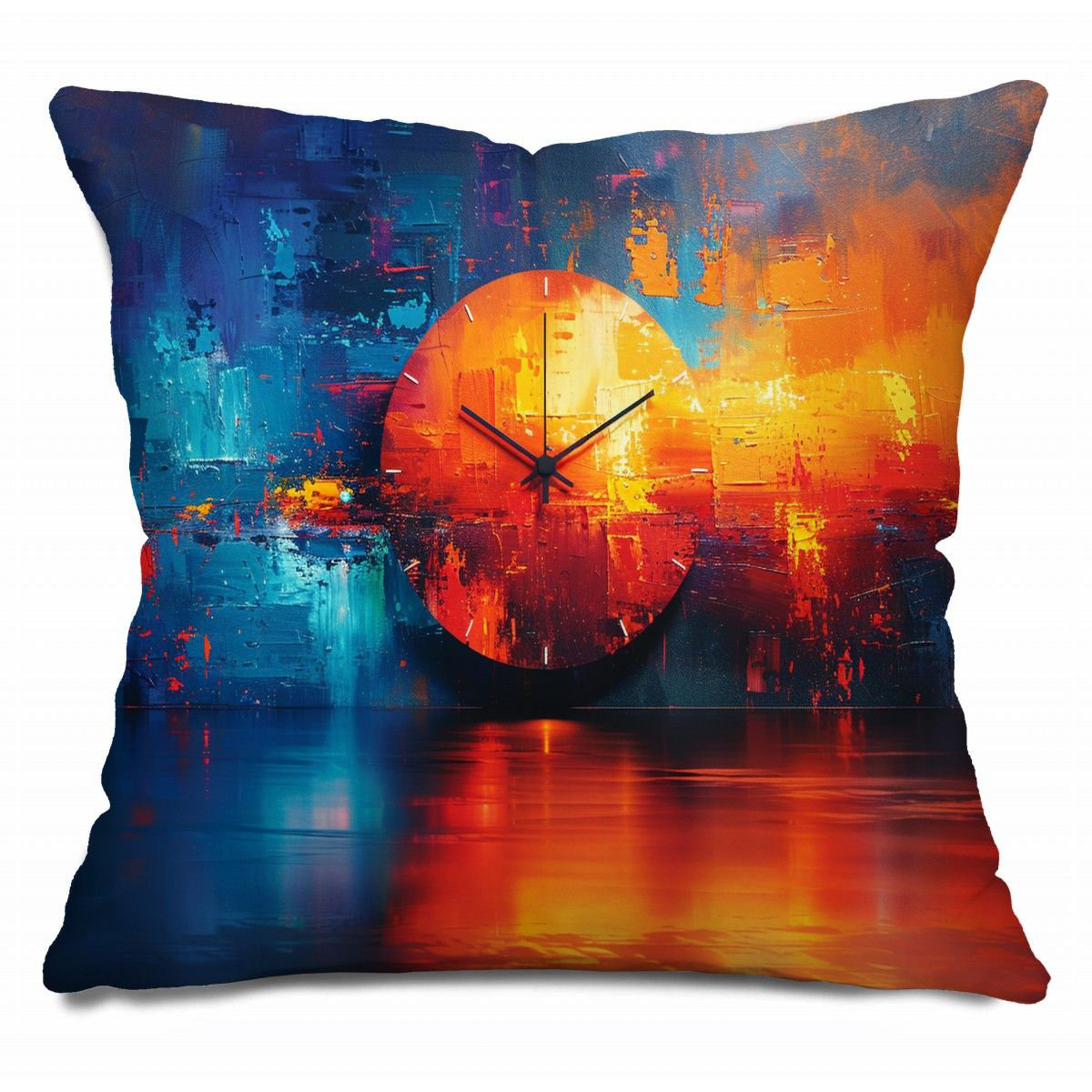 VisionDecor Abstract Clock Throw Pillow, Timepiece Cotton Twill Pillows ...
