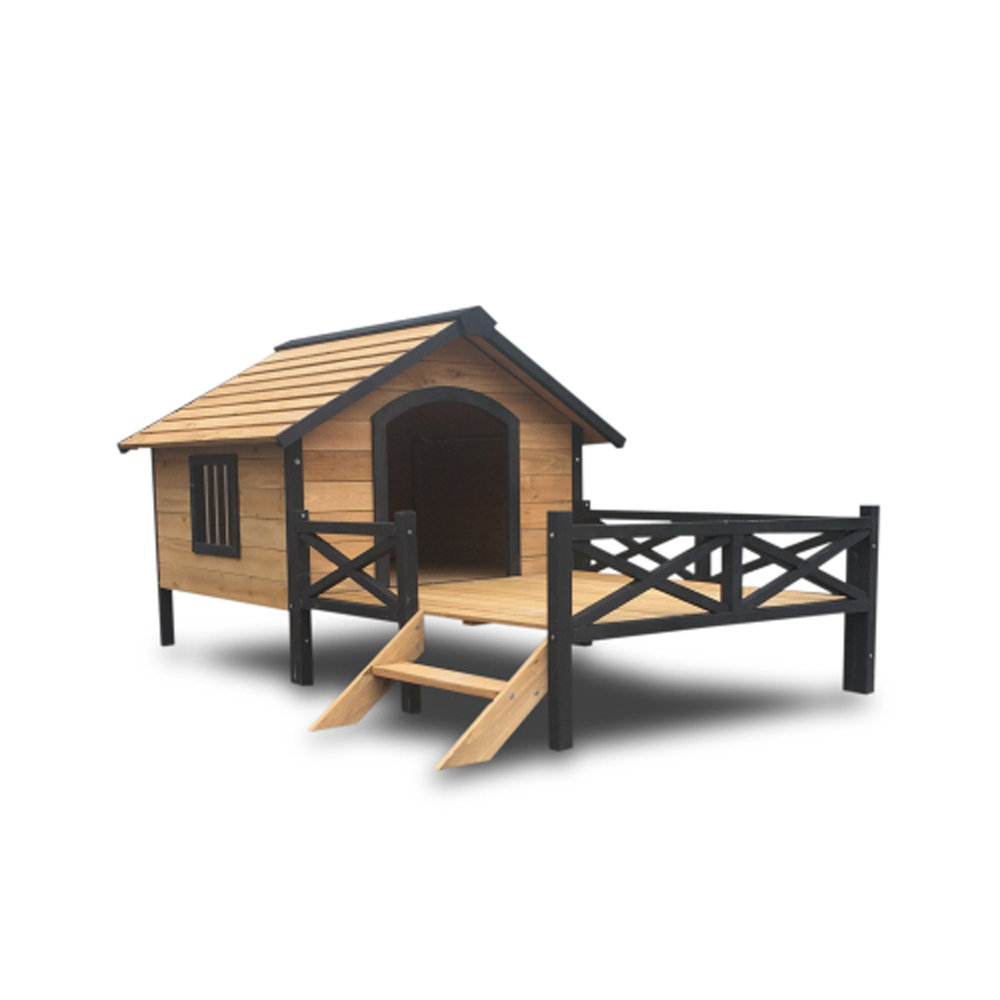 Tucker Murphy Pet™ Outdoor Large Wooden Cabin House Style Wooden Dog ...