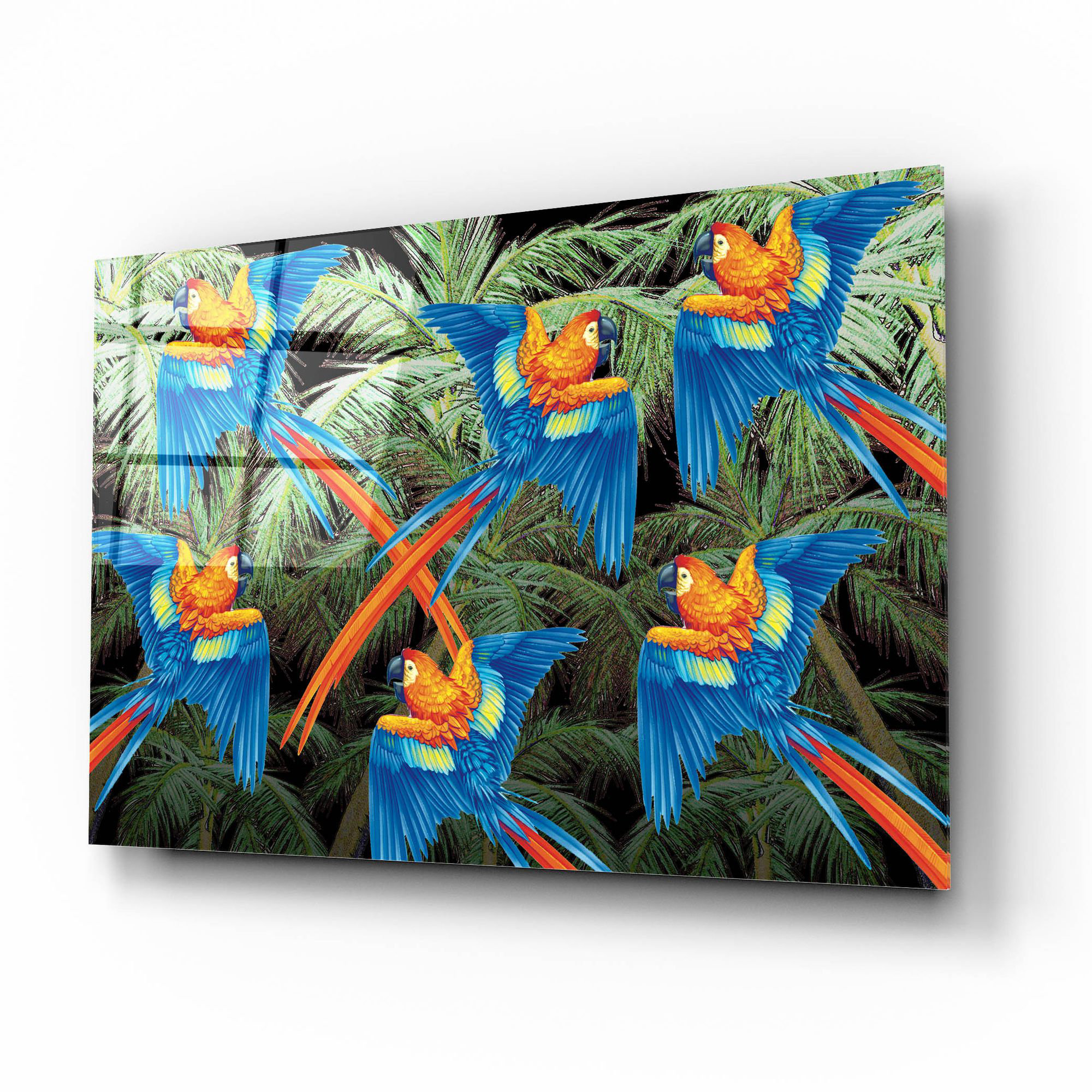 Bay Isle Home™ 'PALM PARROT' By James Mazzotta, Acrylic Glass Wall Art ...