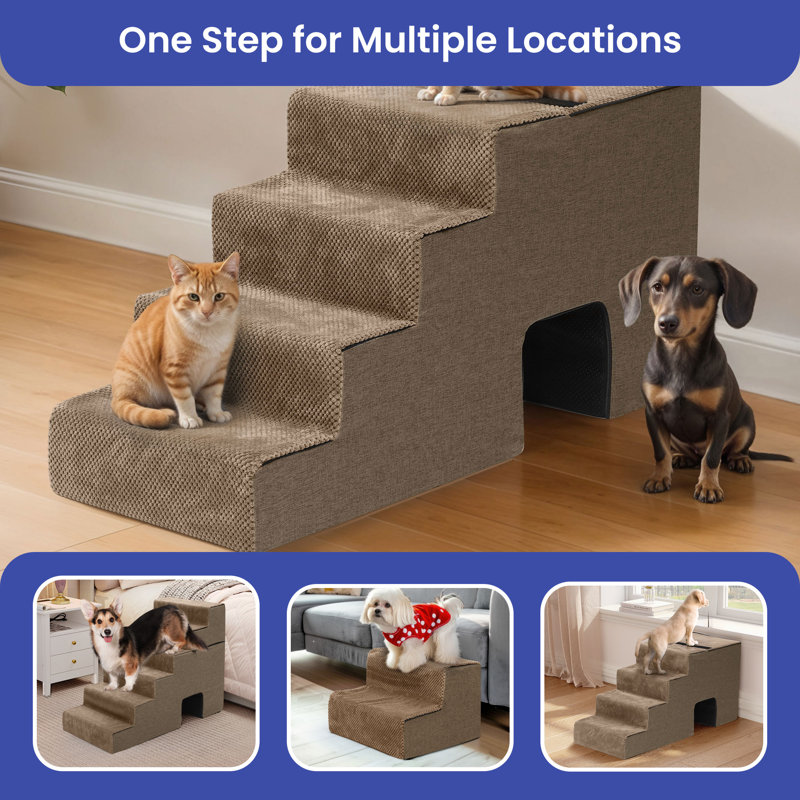 Tucker Murphy Pet™ Durable 6-Step Pet Stairs for Small Dogs & Cats with ...