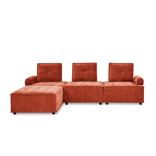Latitude Run® Kyndyl 4 - Piece Upholstered Sectional | Wayfair