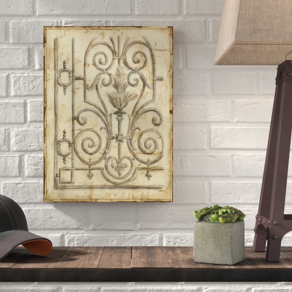 Williston Forge 'Decorative Iron Sketch III' Acrylic Painting Print on ...