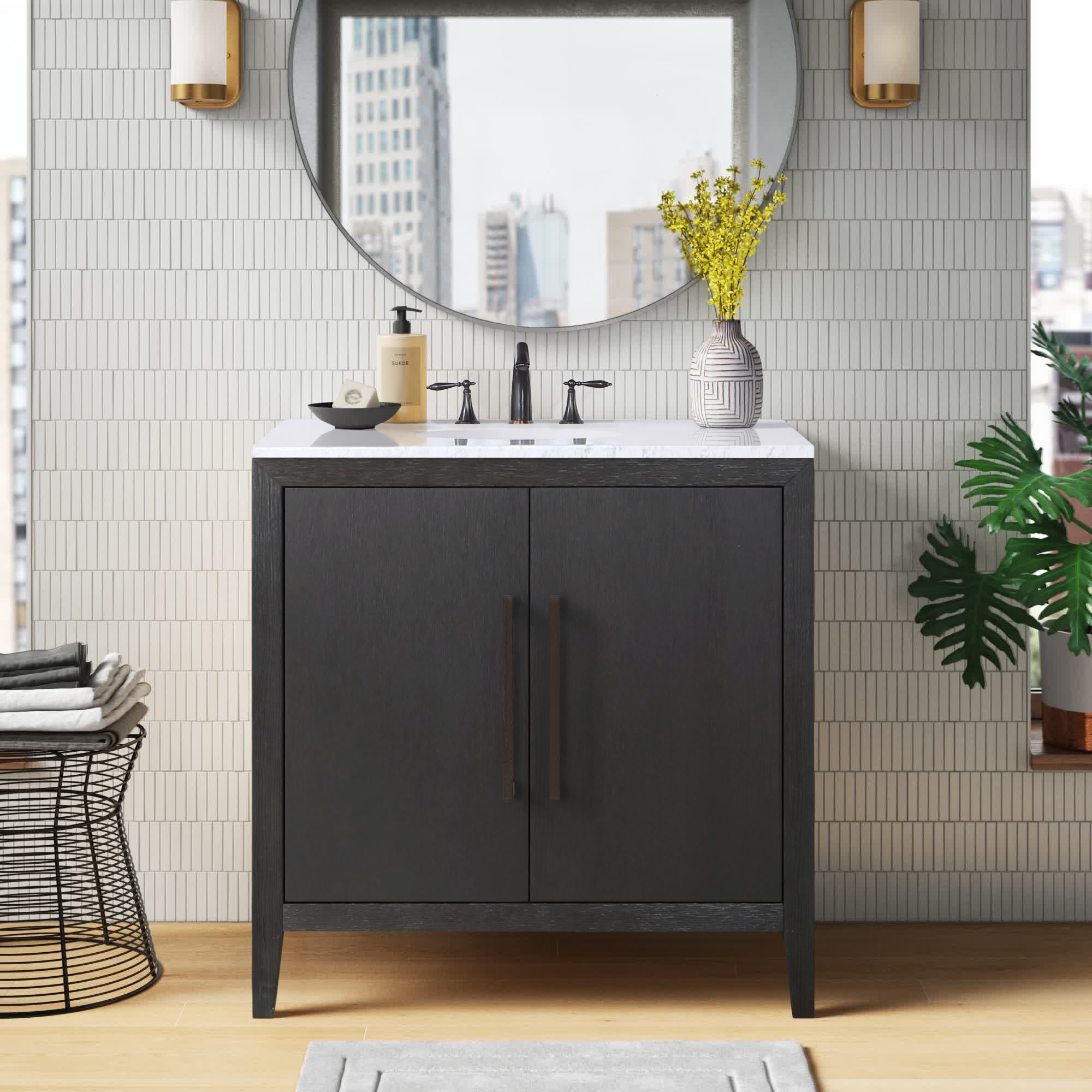 Highbury Furnishings Alsup 36" Single Bathroom Vanity Set & Reviews ...