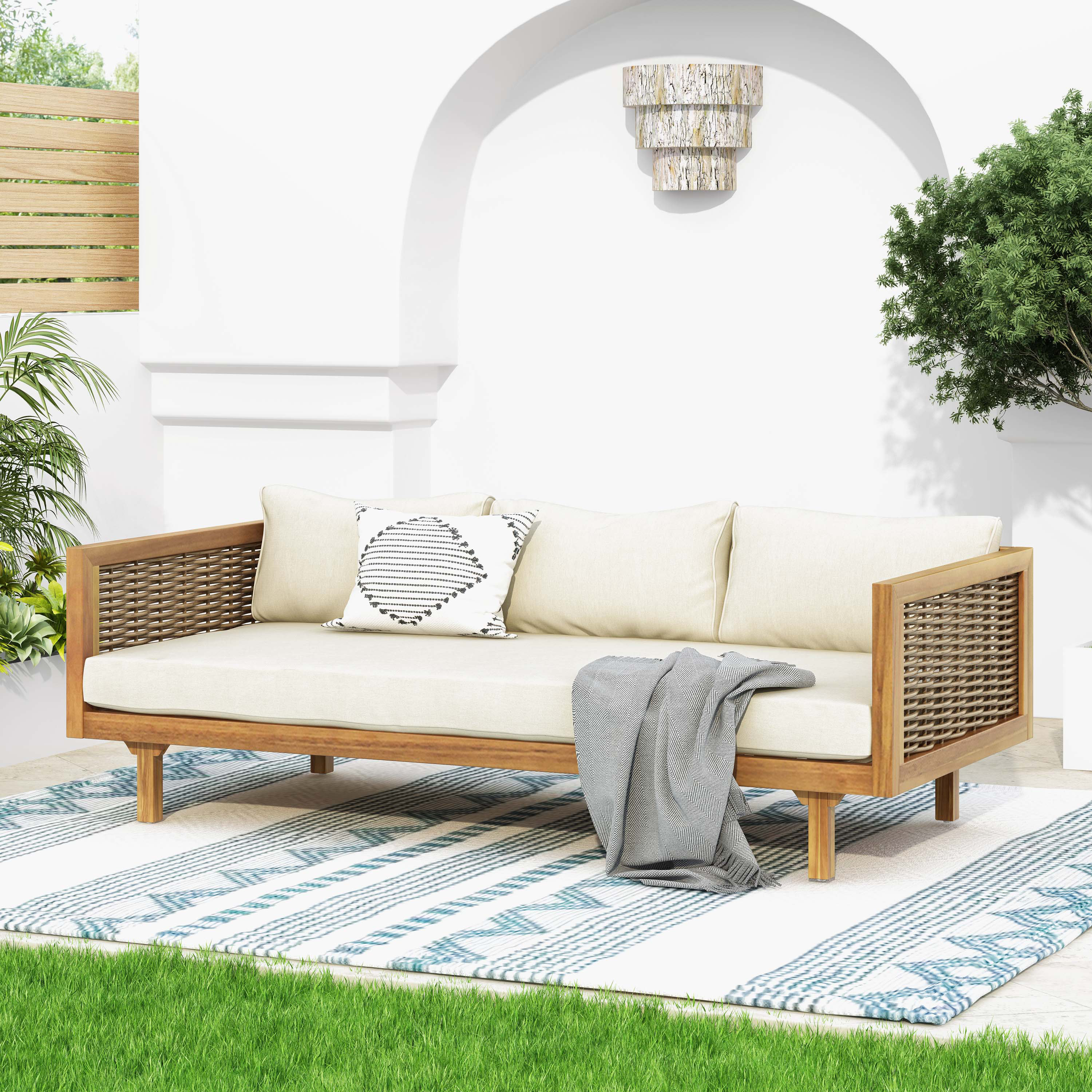 Latitude Run® Outdoor Wooden Sofa - Wayfair Canada