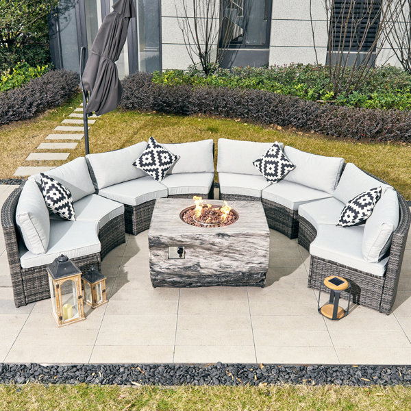 Latitude Run® Apphi 8 - Person Outdoor Steel Wicker Fire Pit ...