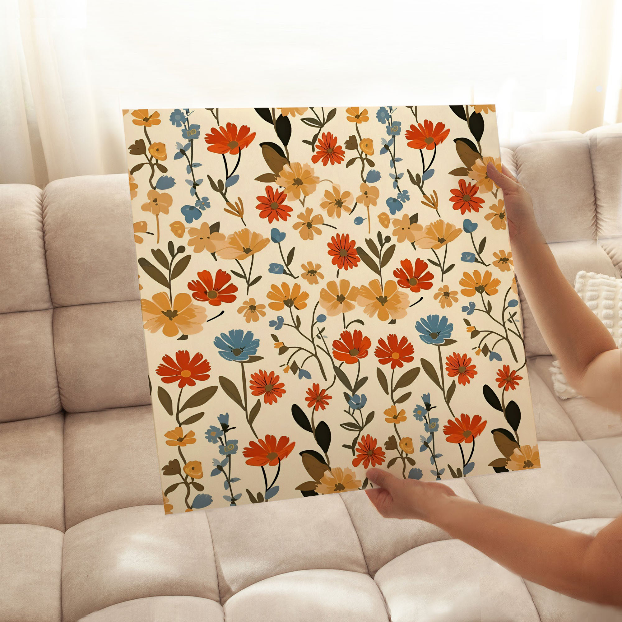 Winston Porter Botanical Red Flower Pattern III Cottage Unframed Art ...