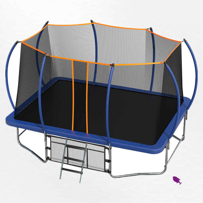 Modern Luxe Furniture 14' x 8' Rectangle Backyard Trampoline with ...