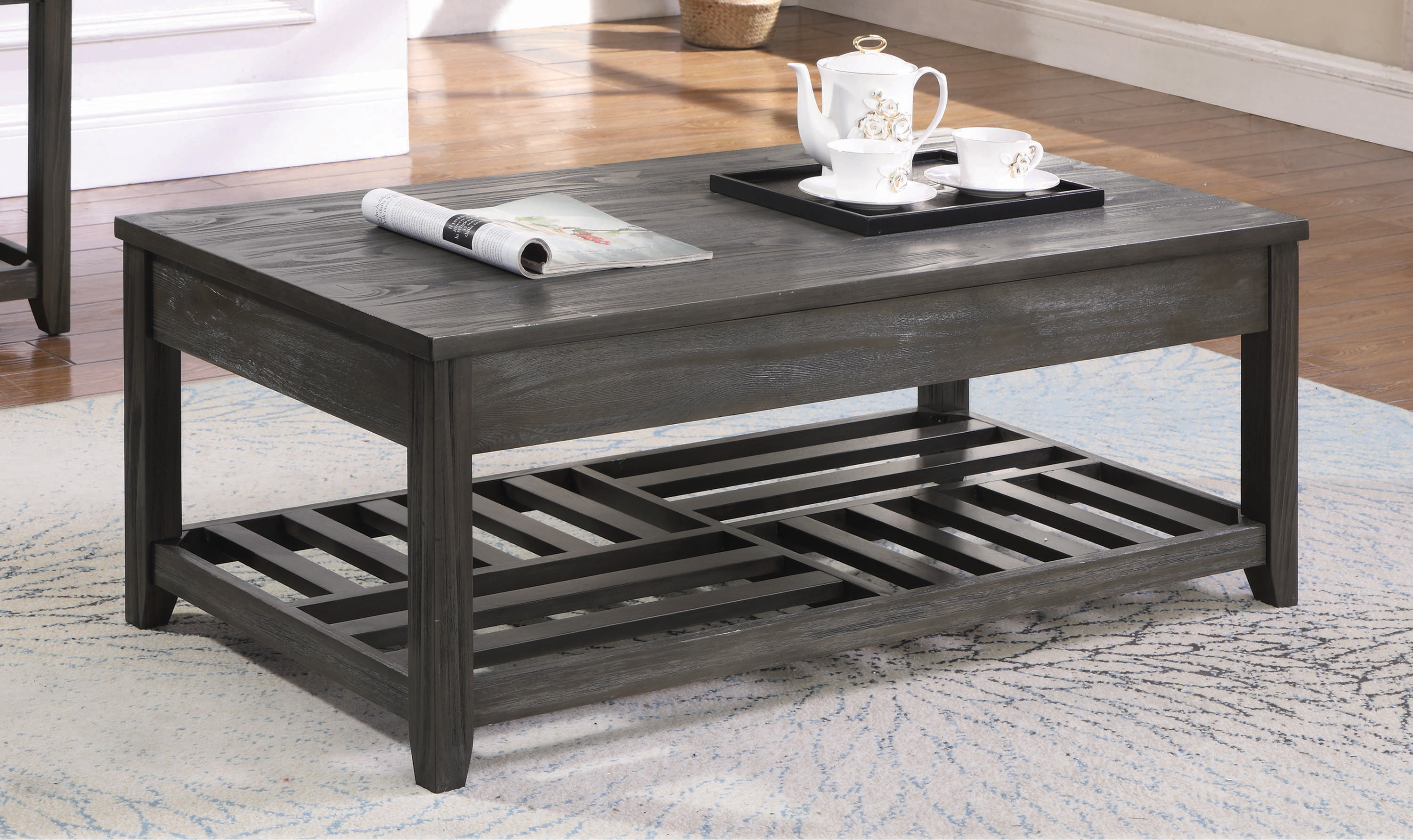 Red Barrel Studio® Guislaine Lift Top 4 Legs Coffee Table with Storage ...