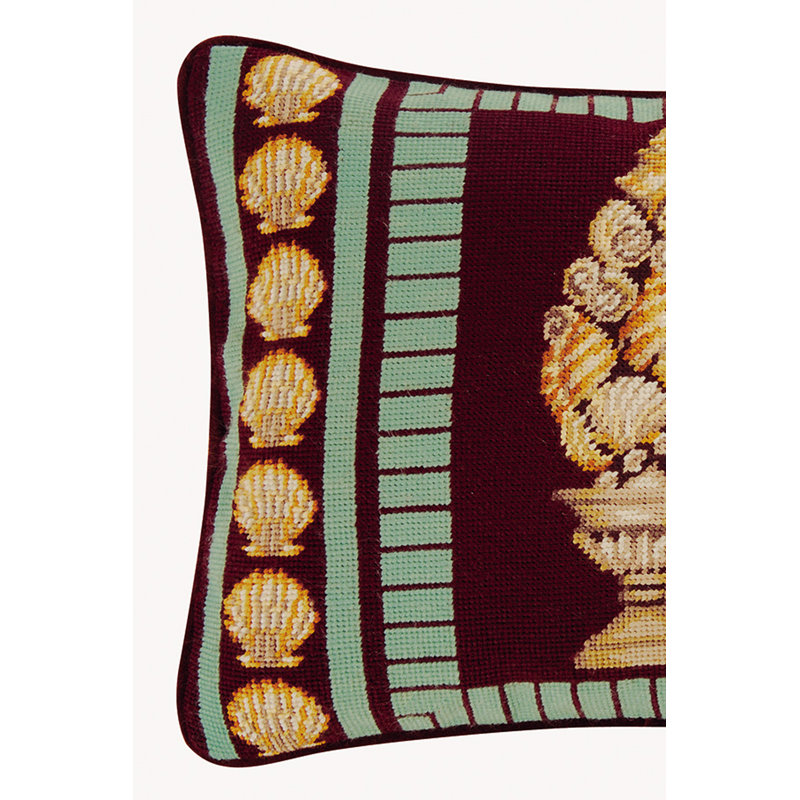 C&F Home Seashell Topiary Needlepoint Pillow | Wayfair
