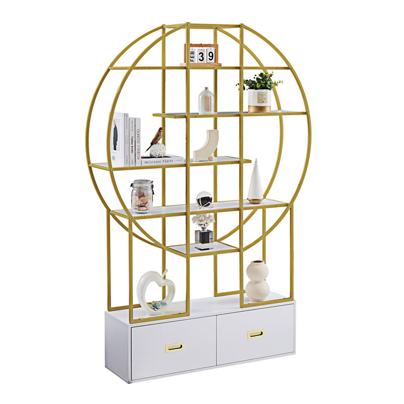 Everly Quinn 70.8 Inch Round Office Bookcase Bookshelf | Wayfair