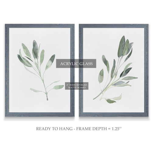 Three Posts™ Simple Sage - 2 Piece Picture Frame Painting Print Set ...