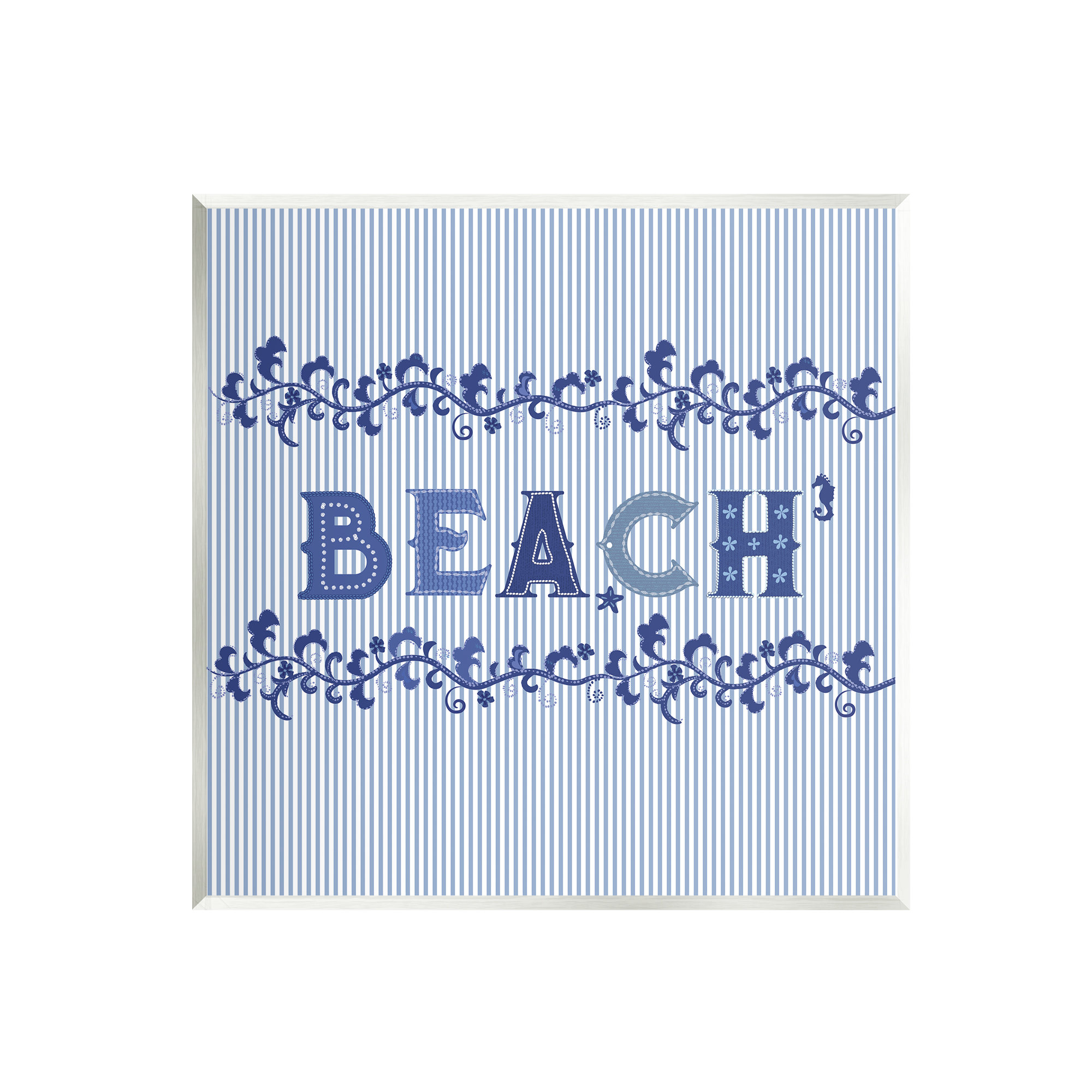 Stupell Industries Bb-436-Wood " Striped Beach Letters " by Sharon Lee ...