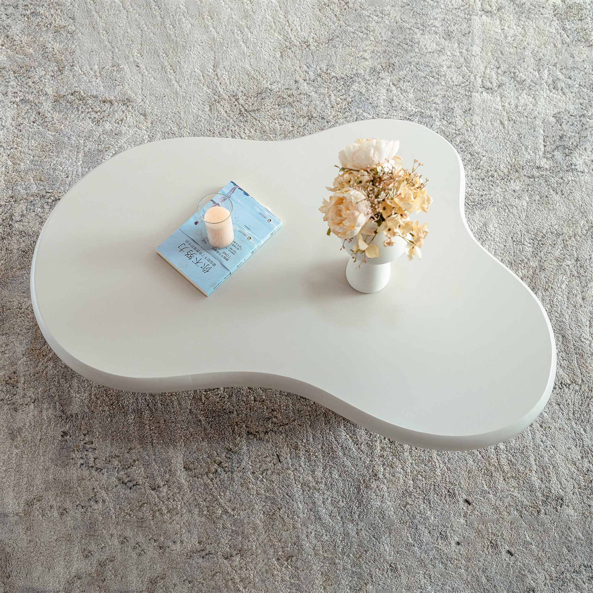 Ivy Bronx Cloud Coffee Table Modern Coffee Table Easy Assembly Coffee Table For Living Room ...