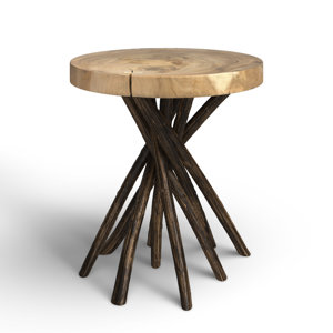Sand & Stable Selah Solid Wood Top Tree Stump End Table & Reviews | Wayfair