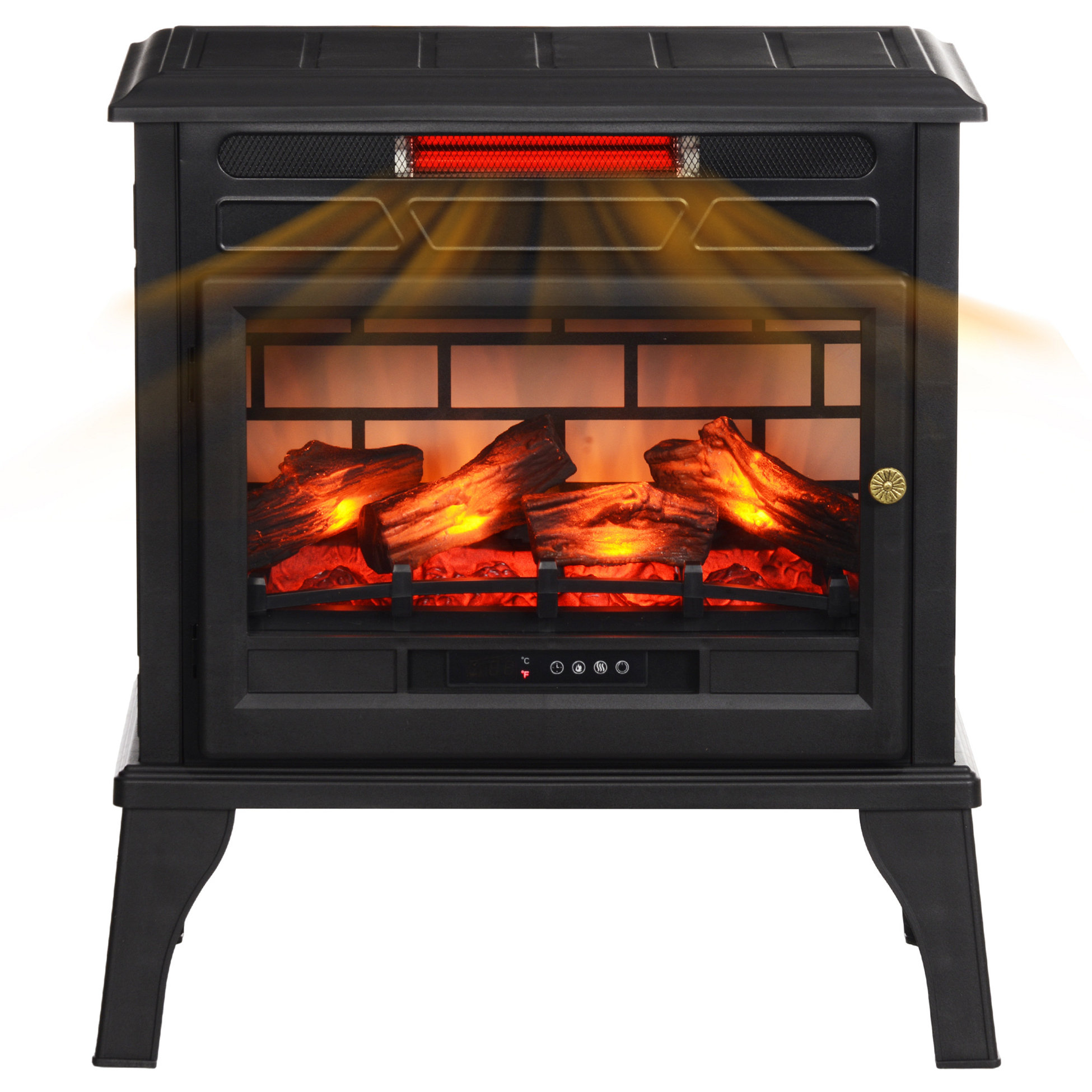 Lark Manor Electric Fireplace Stove, 24" Freestanding Electric ...