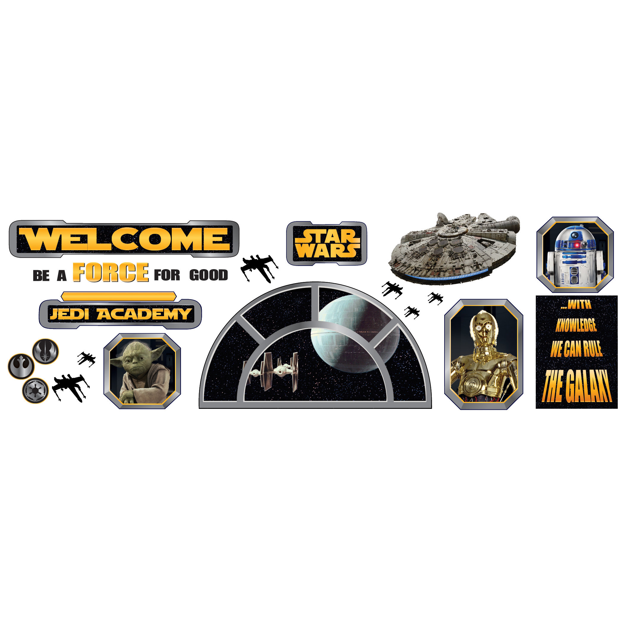 Eureka Classroom Star Wars Welcome To The Galaxy Bulletin Board Set ...