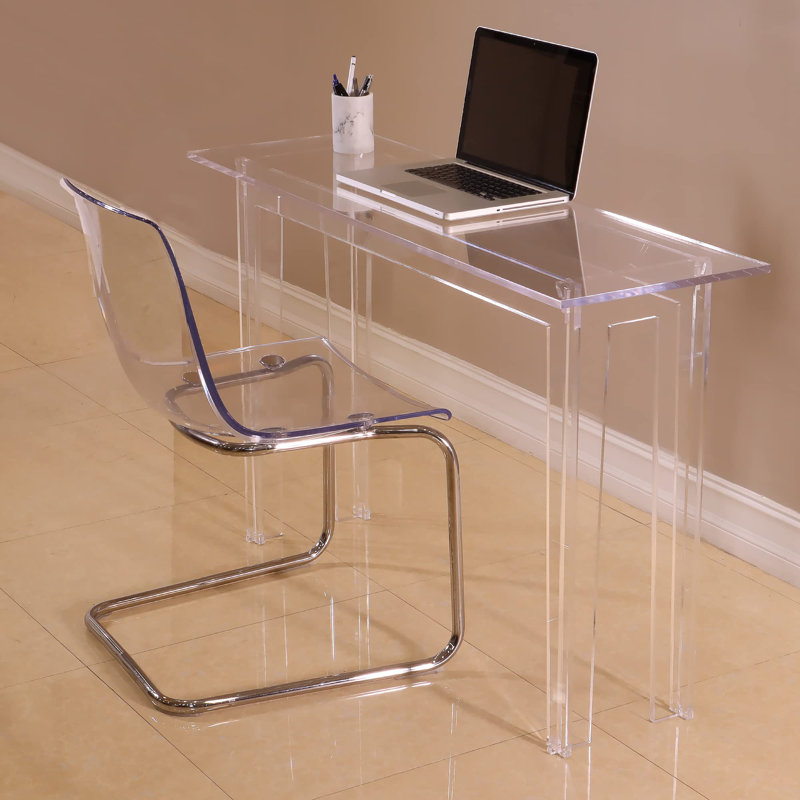 Orren Ellis Yvelyne Clear Writing Desk & Reviews | Wayfair