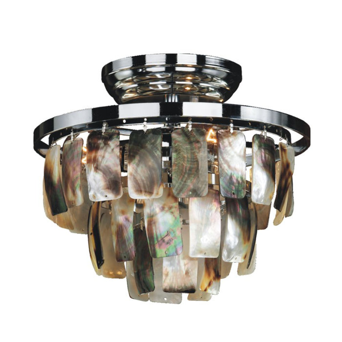 Glow Lighting Mailbu Shell Semi Flush Mount | Wayfair
