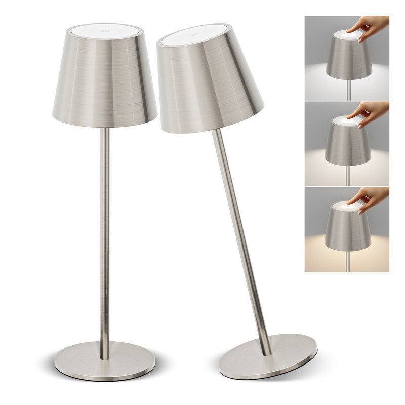 Ivy Bronx Wyndmere Lamp 3000K/4000K/6000K Cordless Table Lamp Brushed ...