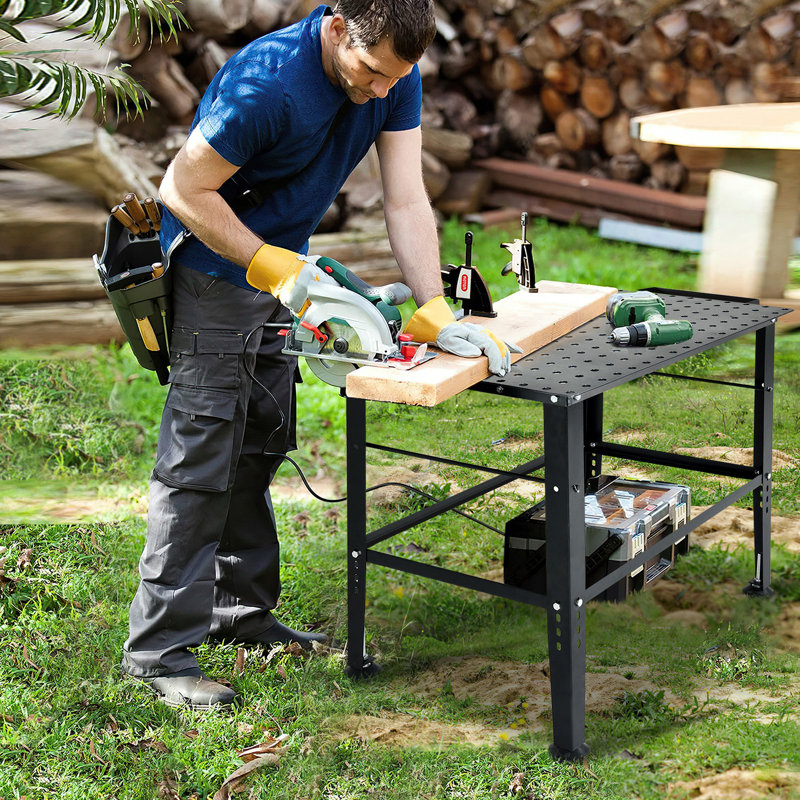 Balconera 33'' H X 36'' W X 24'' D Workbench, Adjustable Height Work ...