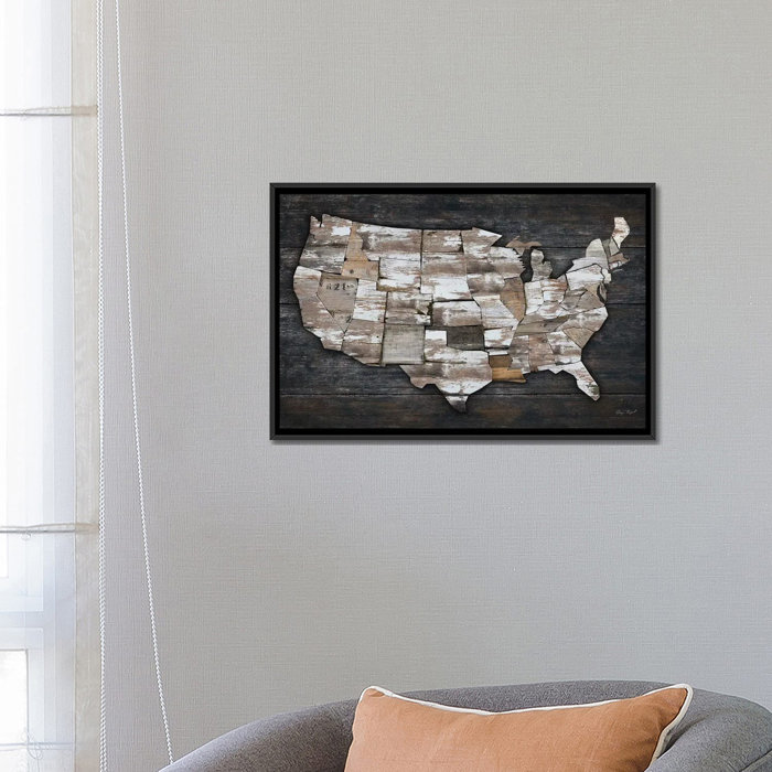 Bless international 'USA Map II' Graphic Art Print on Canvas & Reviews ...