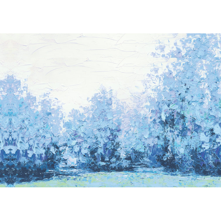 Winston Porter Abstract Blue Paint Trees Print On Canvas - Wayfair Canada