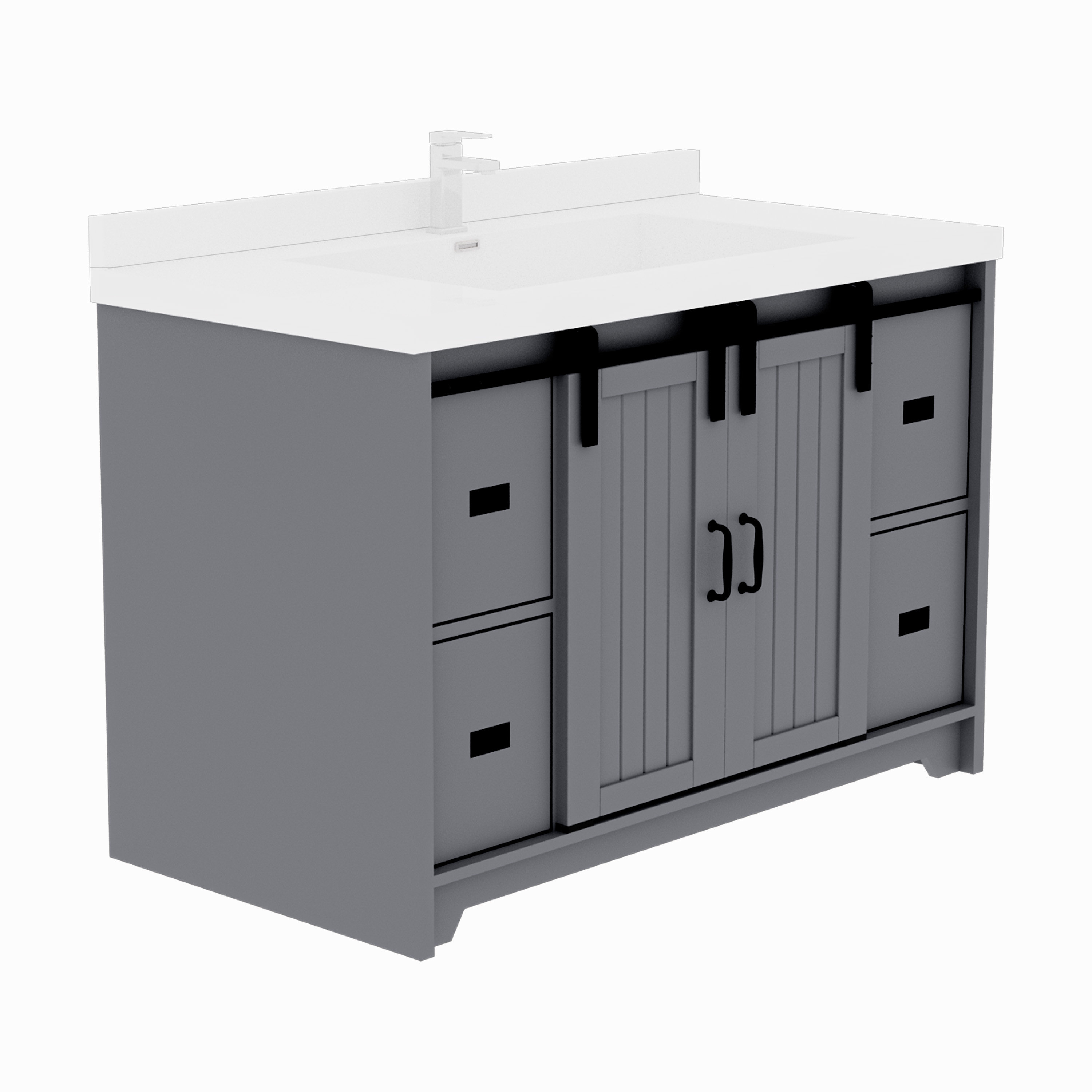 Winston Porter 60 Free Standing Single Bathroom Vanity With Acrylic