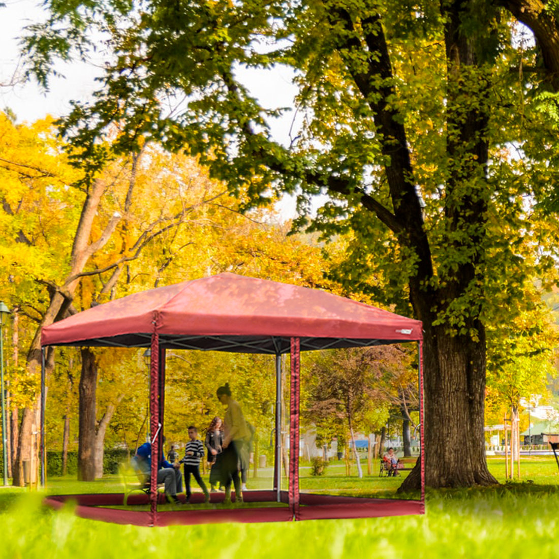 VIVOHOME Steel Pop-Up Party Tent Canopy with Mesh Side Walls & Reviews ...