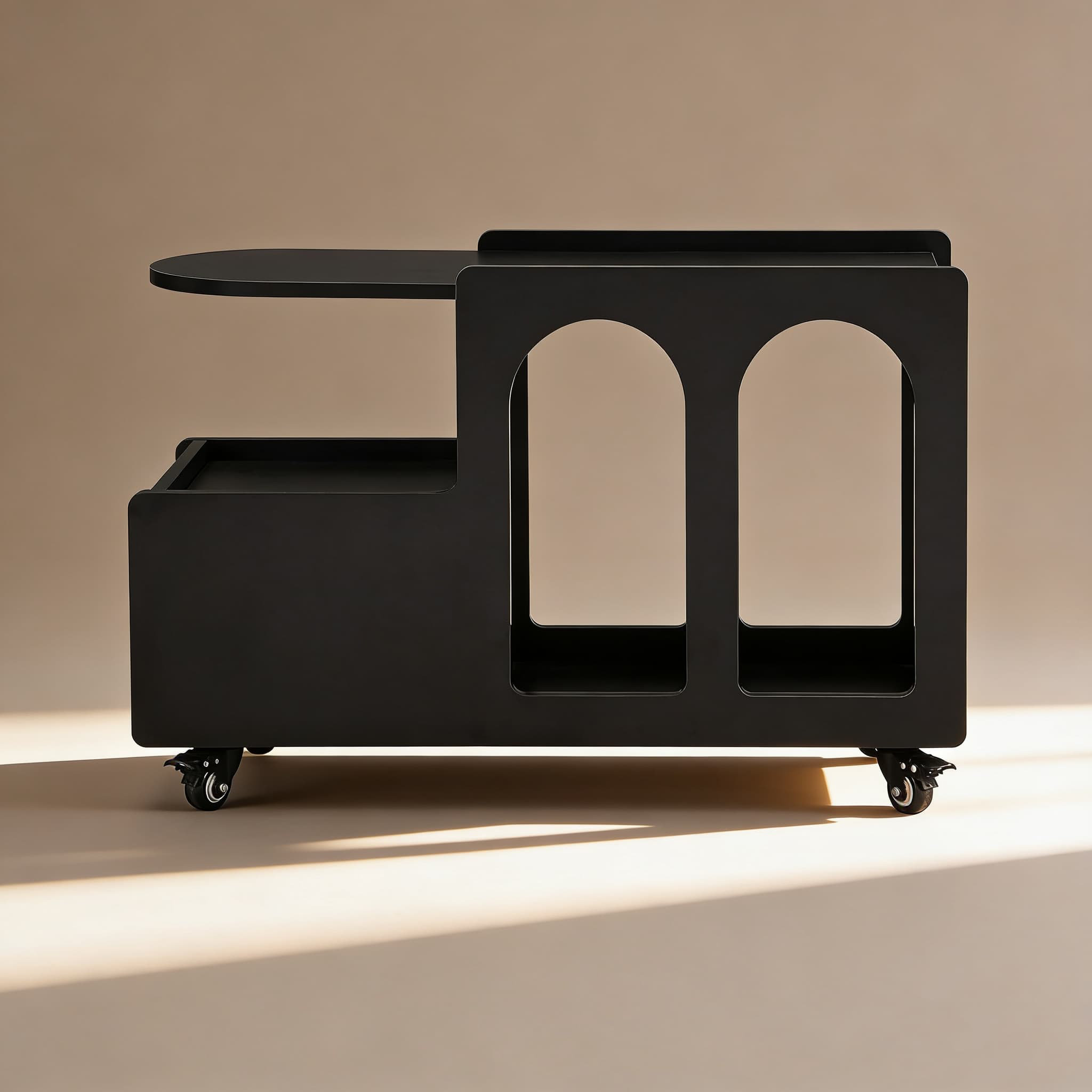Latitude Run® Mobile End Table With Lockable Wheels, Style Side Table ...