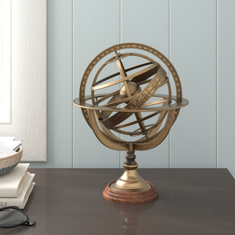 Sand & Stable™ Engraved Brass Tabletop Armillary Nautical Sphere Globe ...