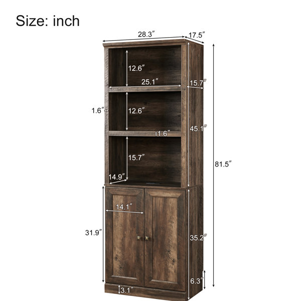 Ophelia & Co. 99.05 Lb Heavy-Duty Bookcase With 1 Door And 3 Open ...