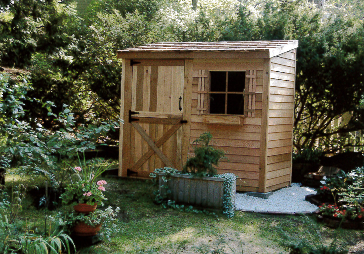 Cedarshed Bayside 8 ft. W x 4 ft. D Western Red Cedar Wood Lean-To Bike ...
