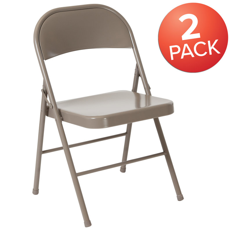 Inbox Zero Oliverson Double Braced Metal Folding Chair & Reviews | Wayfair