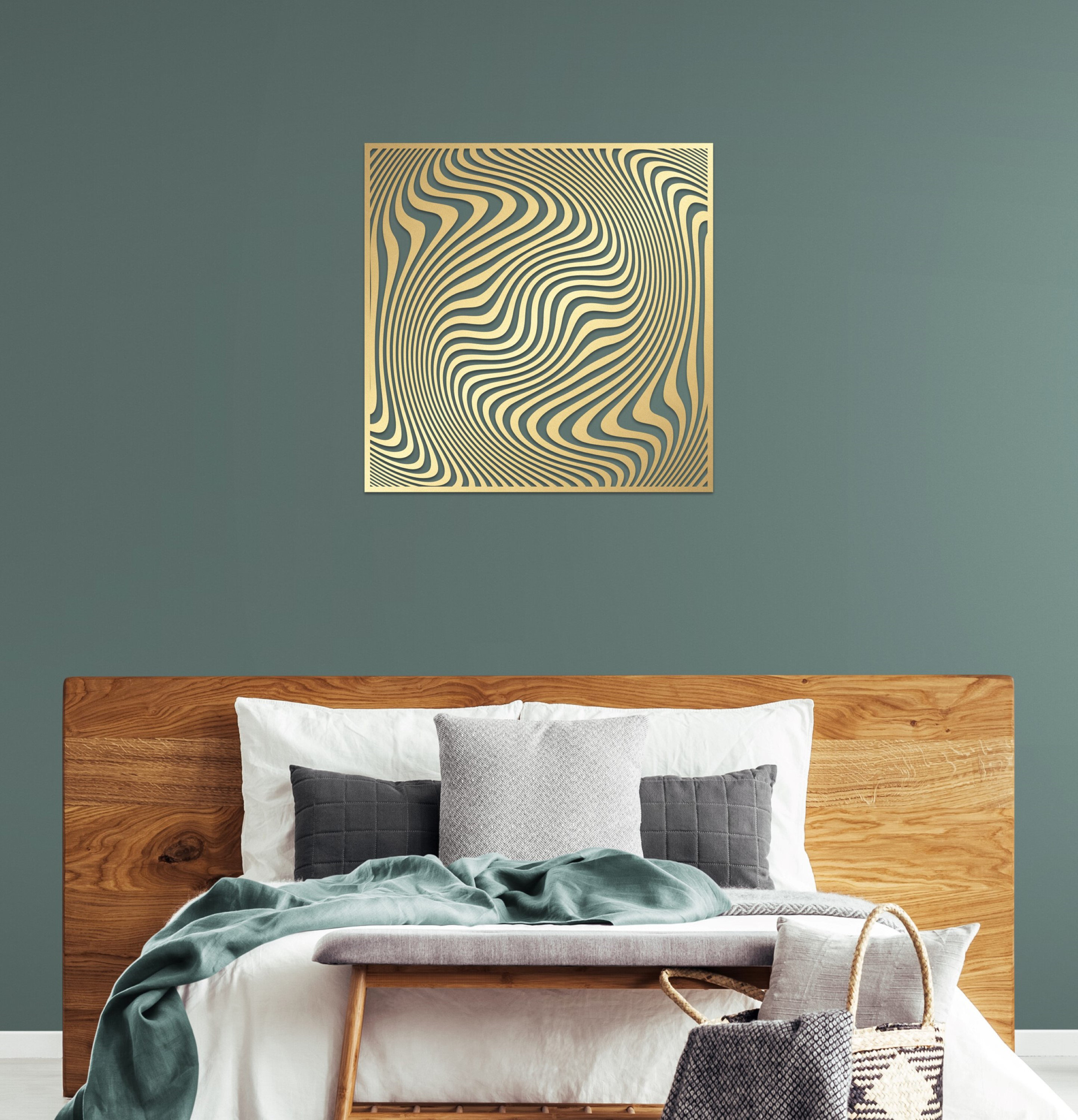 Bungalow Rose Metal Abstract Geometric Wall Décor, Modern Wall Art for ...