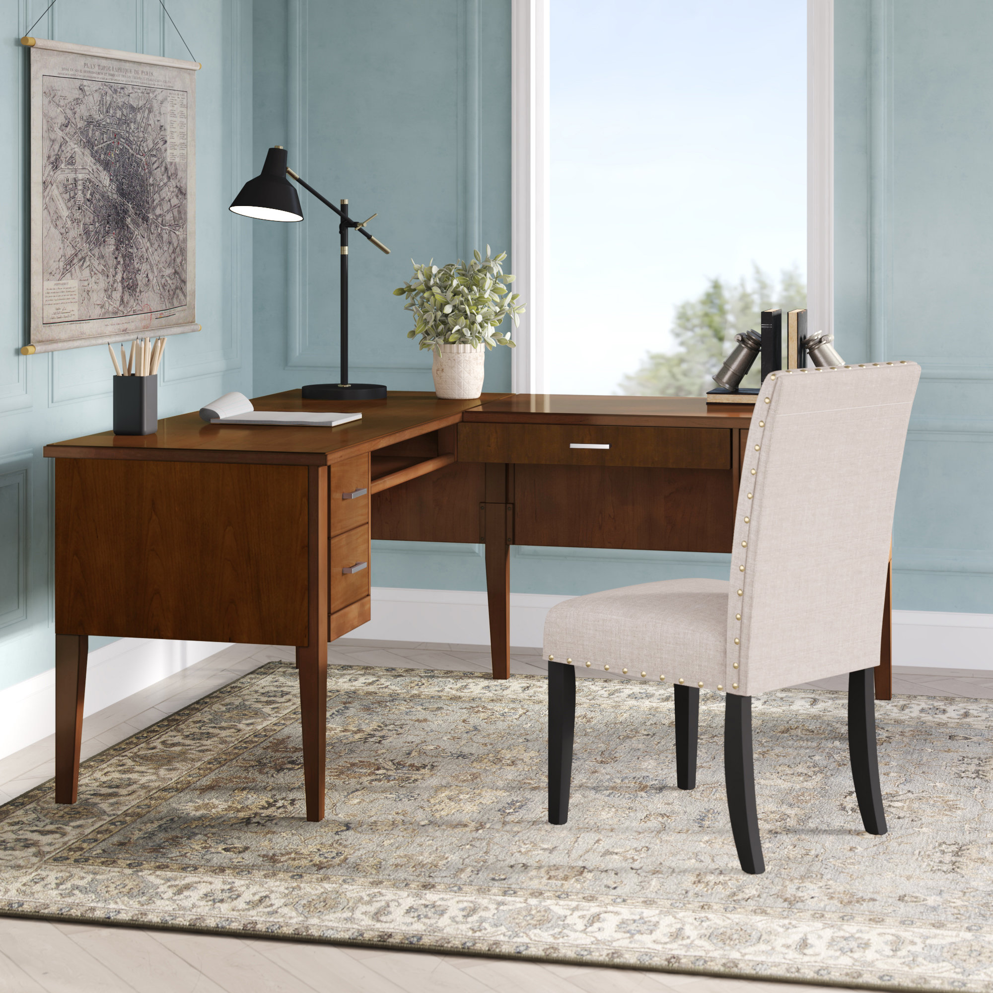 Lark Manor Alexza L-Shape Executive Desk & Reviews | Wayfair