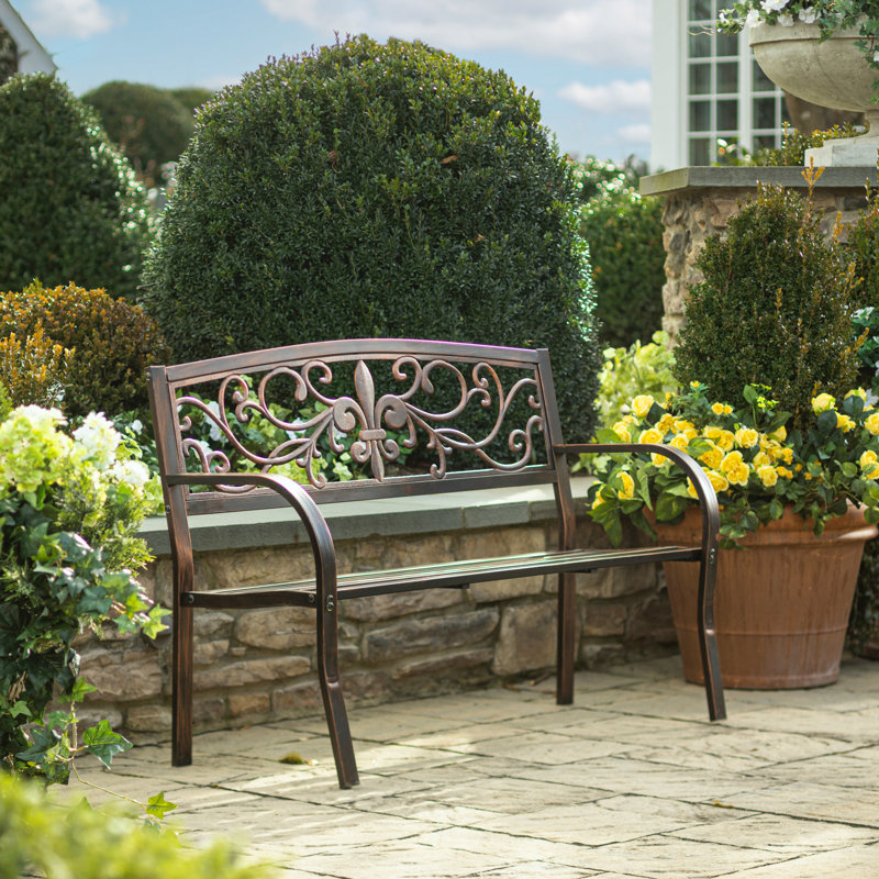 Astoria Grand Seden FLeur de Lis Outdoor Garden Bench | Wayfair
