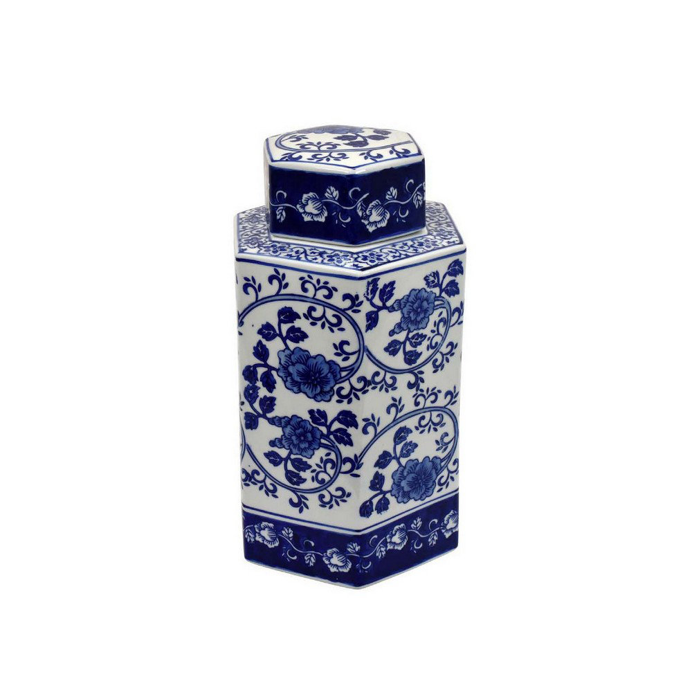 Charlton Home 13 Inch Ceramic Ginger Jar With Lid, Intricate Floral ...