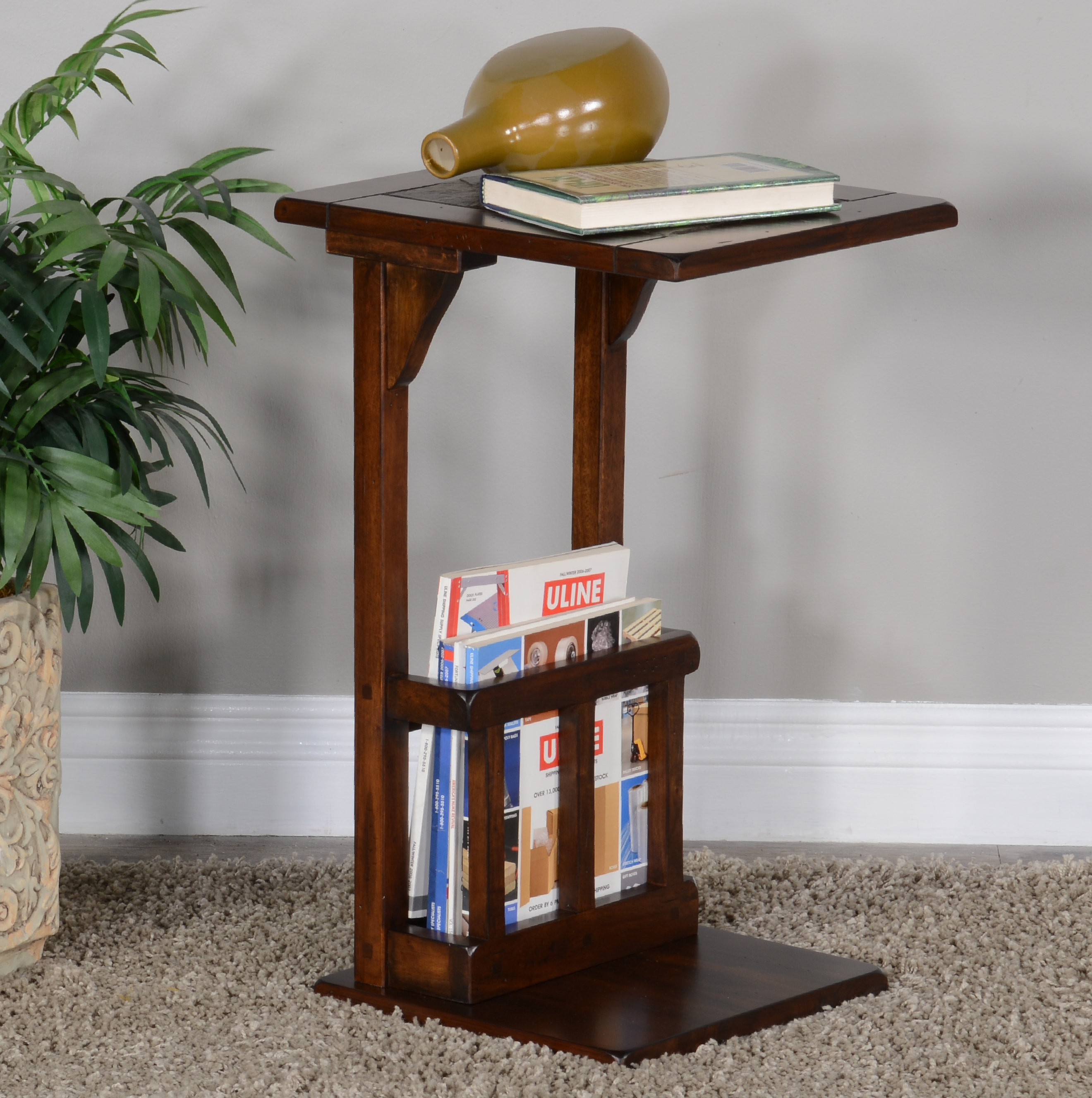 Millwood Pines Felicia Solid Wood C End Table with Storage & Reviews ...
