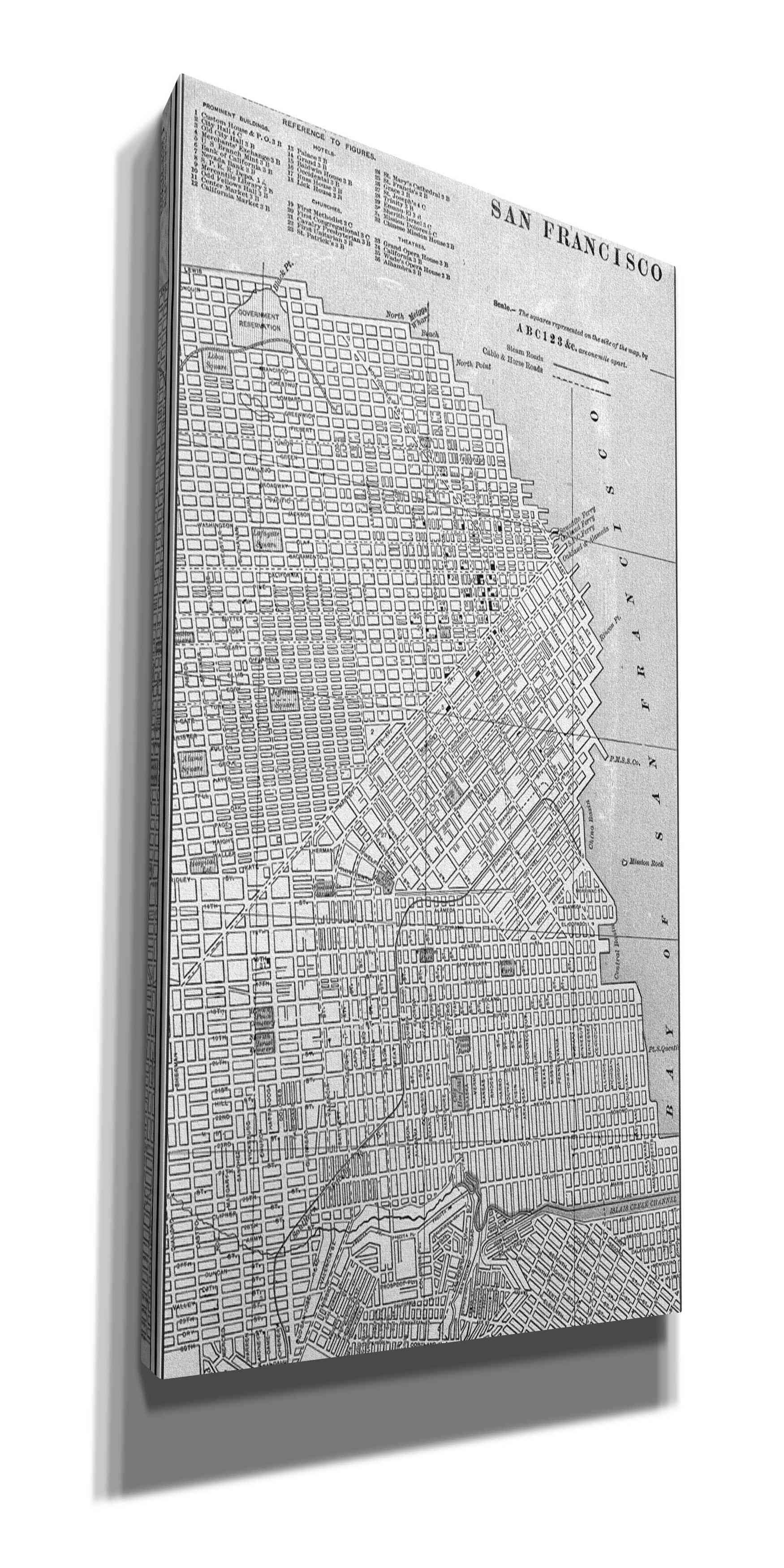17 Stories 'Tinted Map Of San Fransisco' By Vision Studio, Acrylic ...