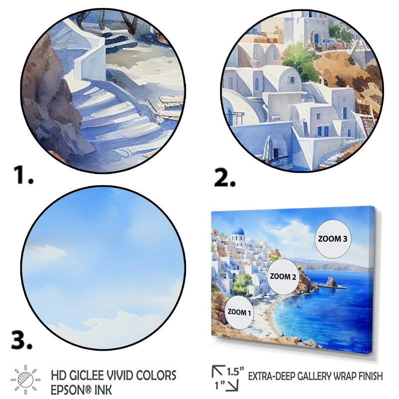 Dovecove Greece Santorini Coastal View III - Greece Multipanel Wall Art ...