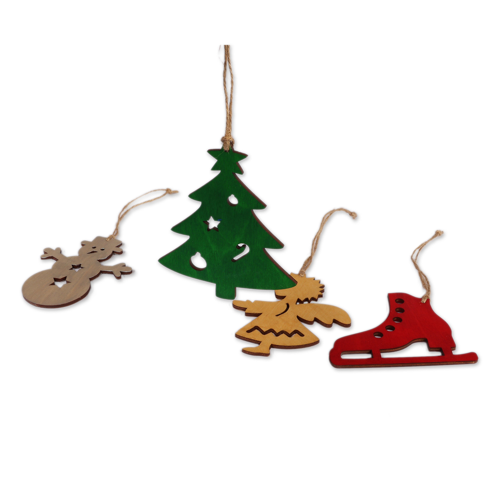 Ophelia & Co. Handmade Spell Of Christmas Wood Ornaments (Set Of 4 ...