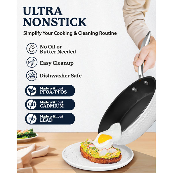 Granitestone Charleston Collection Hammered White 15 Piece Nonstick ...